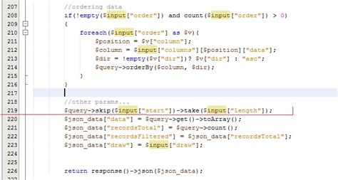 php laravel datatable illegal string offset start stack overflow