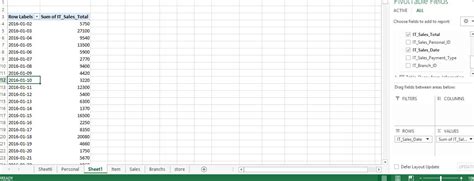 database group date by month in pivot table using data