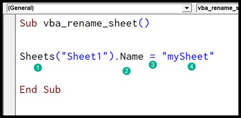how to rename a sheet using vba in excel