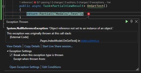 core how to return partial from razor page when called from