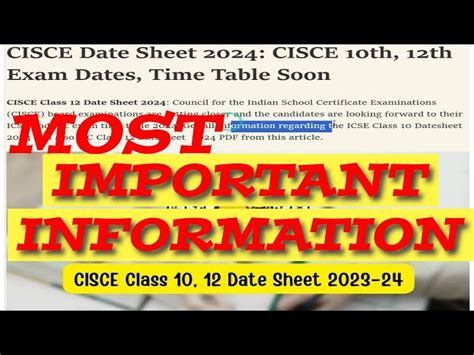 Cisce Date Sheet 2024 Icse 10th 2024 Isc12th 2024 Board 40 Off