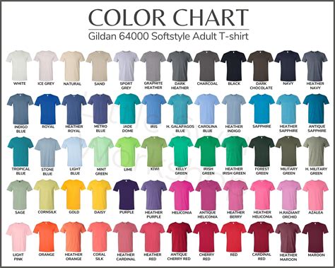 Gildan T Shirts Color Chart 2017 Cheap Sale Aria