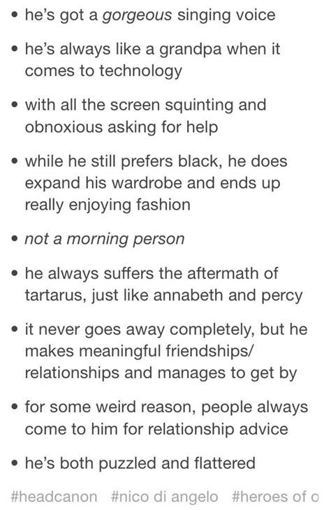 Nico Headcanons Huh Percy Jackson Ships Percy Jackson Fandom