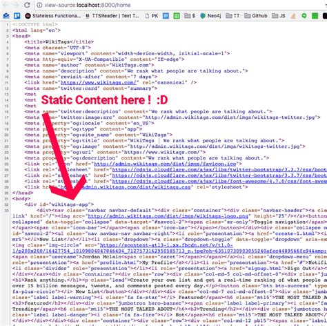 javascript reactjs serverless static served page vs