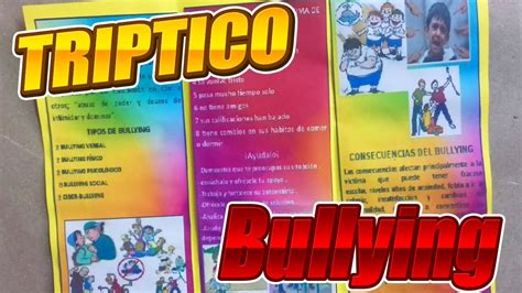 Como Hacer Un Triptico Del Bullying Youtube