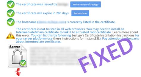 [fixed] the ssl certificate is not trusted in all web browsers chain