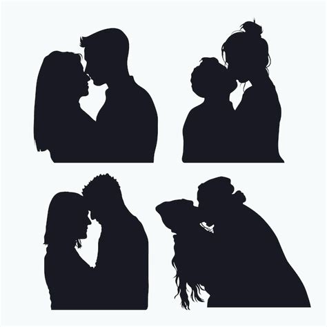 Silhouette Couple Kissing