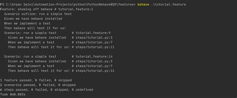 python not able to run behave command from powershell