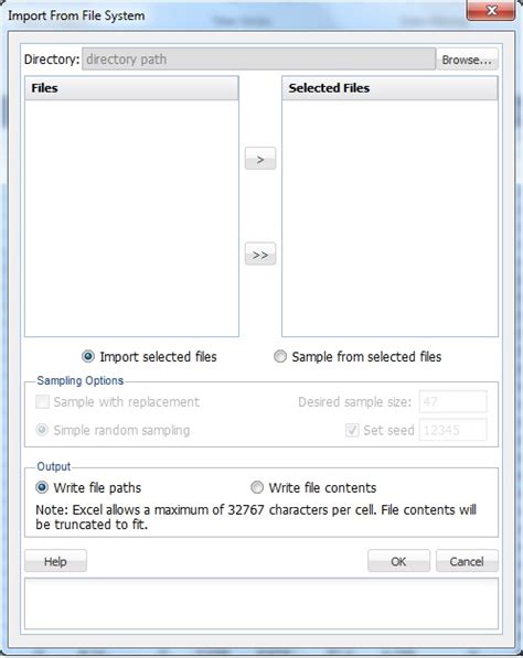 importing from file folder options solver