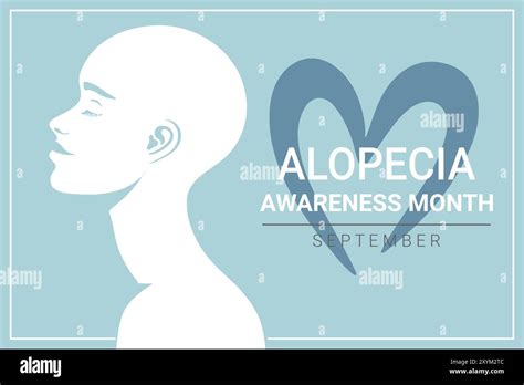 Alopecia Areata Awareness Month Banner With Beautiful Bald Head Woman