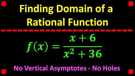 Finding Domain Of A Rational Function With No Vertical Asymptotes