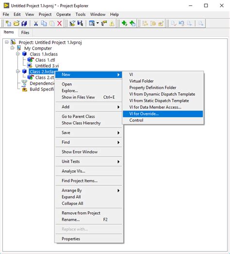 how to configure dynamic dispatch in labview ni