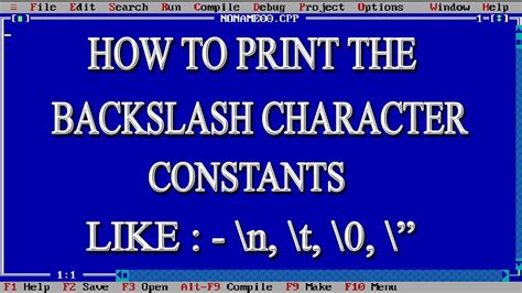 how to print the backslash character constant in programming in c youtube