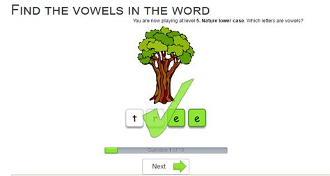 find vowels content classconnect