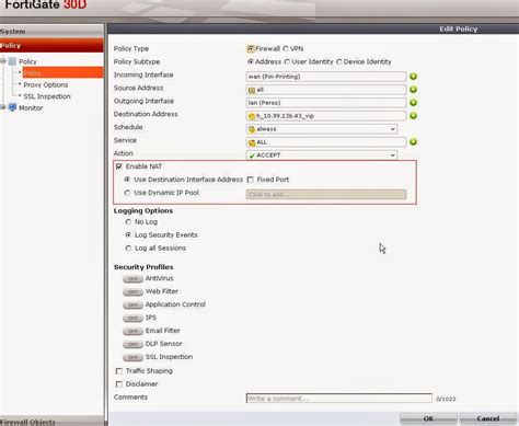 fortinet firewall fortigate 30d basic configuration and nat set up