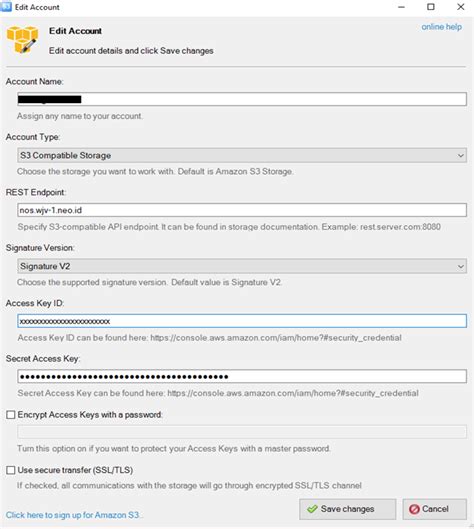 how to connect to neo object storage service using s3cmd dragondisk