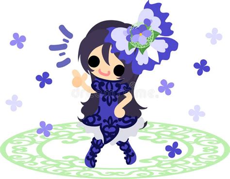 Cute Violet Girl Stock Vector Illustration Of People 86267553