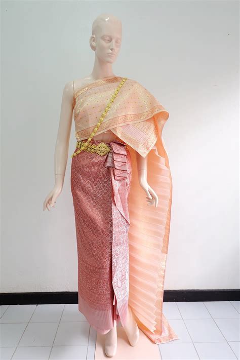 Green Emerald Unfinished Sarong And Gold Thai Shawl Sabai Etsy Thai