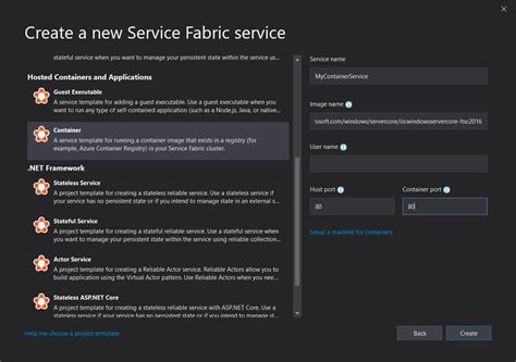 Create A Windows Container Application On Service Fabric In Azure