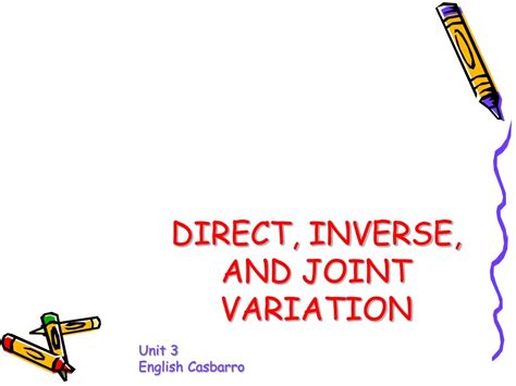 Ppt Direct Inverse And Joint Variation Powerpoint Presentation