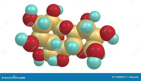Starch Molecular Structure Isolated On White Stock Illustration
