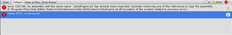 [fixed] unity error cs1704 an assembly with the same name `unityengine