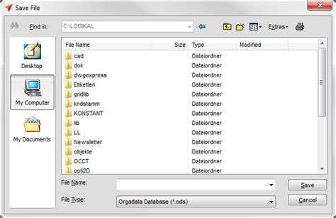 import and export databases orgadata online help system