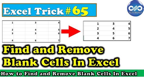 how to find and remove blank cells rows and columns in