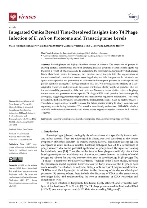 Pdf Integrated Omics Reveal Time Resolved Insights Into T4 Phage