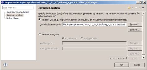force eclipse to use local javadocs for context sensitive help