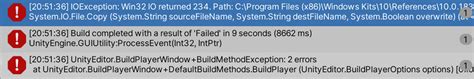 hololens开发笔记 导入mrtk包后，unity提示：ioexception win32 io returned 234。若不解决此