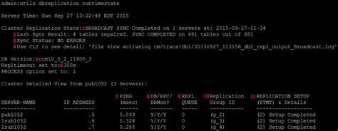 understanding the output of utils dbreplication runtimestate for cucm
