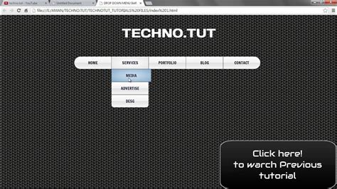drop down navigation menu using css and html5 youtube