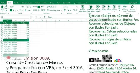 curso de macros y programación vba en excel 2016 bucles for y bucles