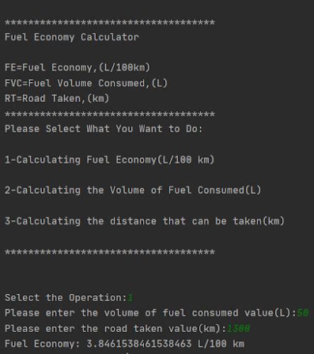 master of eq python fuel economy calculation program