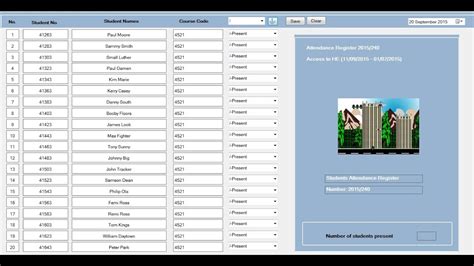 how to create attendance register in visual basic net youtube