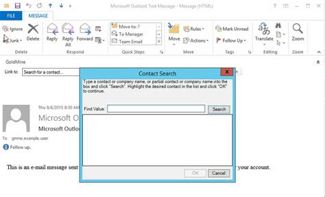 goldmine plus for microsoft outlook add in error value cannot be null