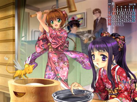 Safebooru Calendar Card Captor Sakura Daidouji Tomoyo Kero Kinomoto