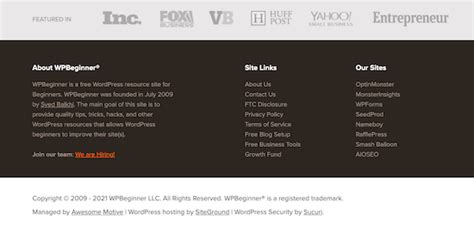 13 best wordpress footer design examples best practices