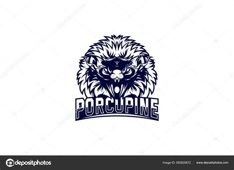Silhueta Porco Espinho Esport Logotipo Vetor Design Mascote Adequado