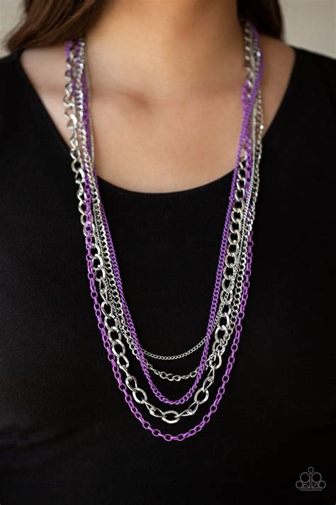 Pin By Kika Info On Paparazzi Jewelry Purple Necklace Multi Chain