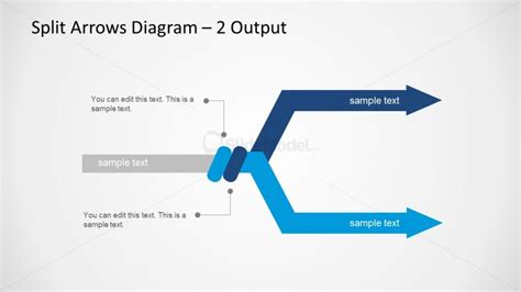 split arrows diagram design for powerpoint 2 output