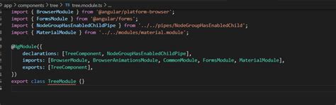 javascript appears in the ngmodule imports of extendedsearchmodule