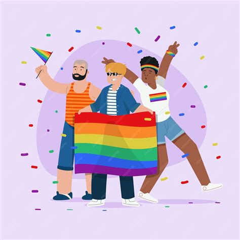 Free Vector Happy People Celebrating Pride Day