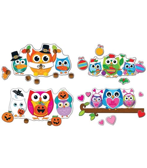 Celebrate With Colorful Owls Bulletin Board Set Classroom Décor From
