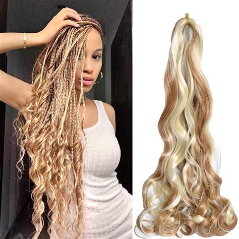 Herkeymidy French Curly Braiding Hair 24 Inch 8 Pack Loose Wavy Bouncy