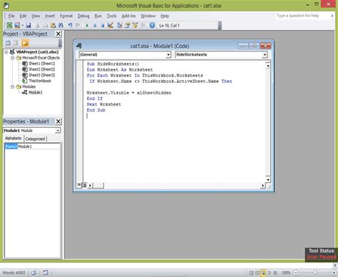 how to hide all sheets using vba basic excel tutorial