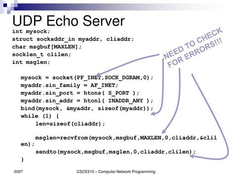 ppt csce 515 computer network programming udp socket