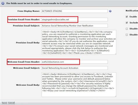 where can you configure the smtp sender for the socialite provision and
