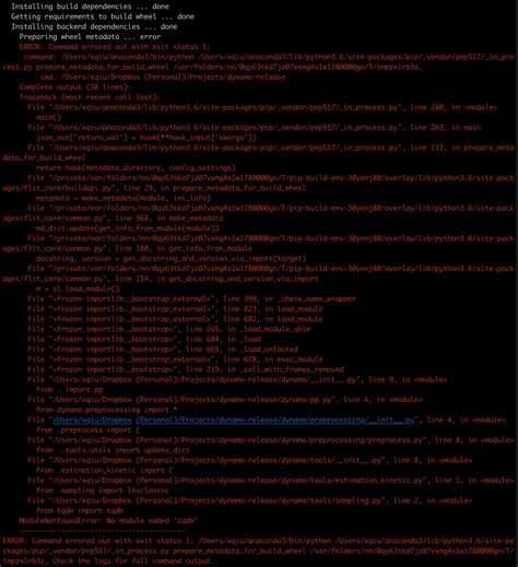 installation weird error of modulenotfounderror no module named